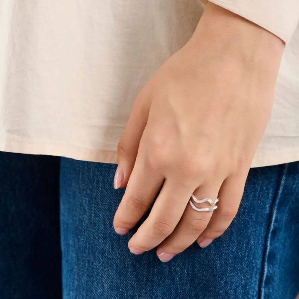 Pernille Corydon Double Wave ring R-456-S