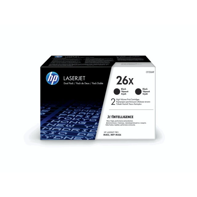 da Lasertoner HP CF226XD Sort LaserJet 26X dualpack