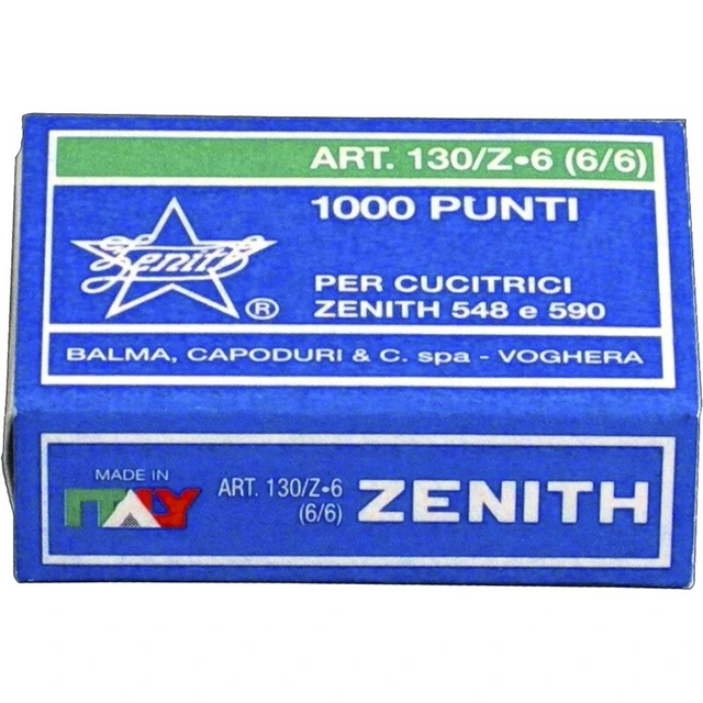 Hæfteklamme Zenith 130Z 6mm t/548e og 590 max 30 ark 1000stk
