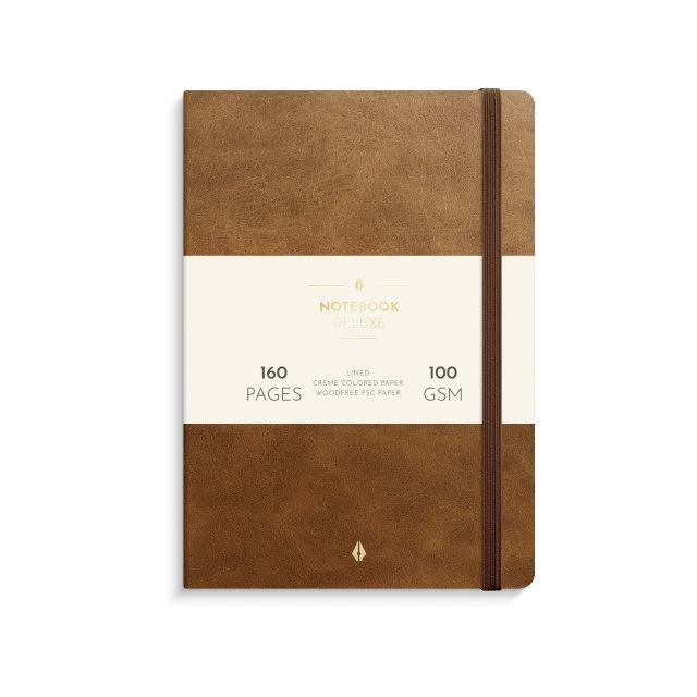 Notebook Deluxe A5 brown » Køb online hos LINDS.dk
