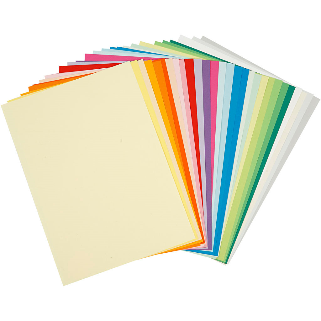 Creativ papir, A4 210x297 mm, 80 g, ass. farver, 290ass. ark - Køb ...
