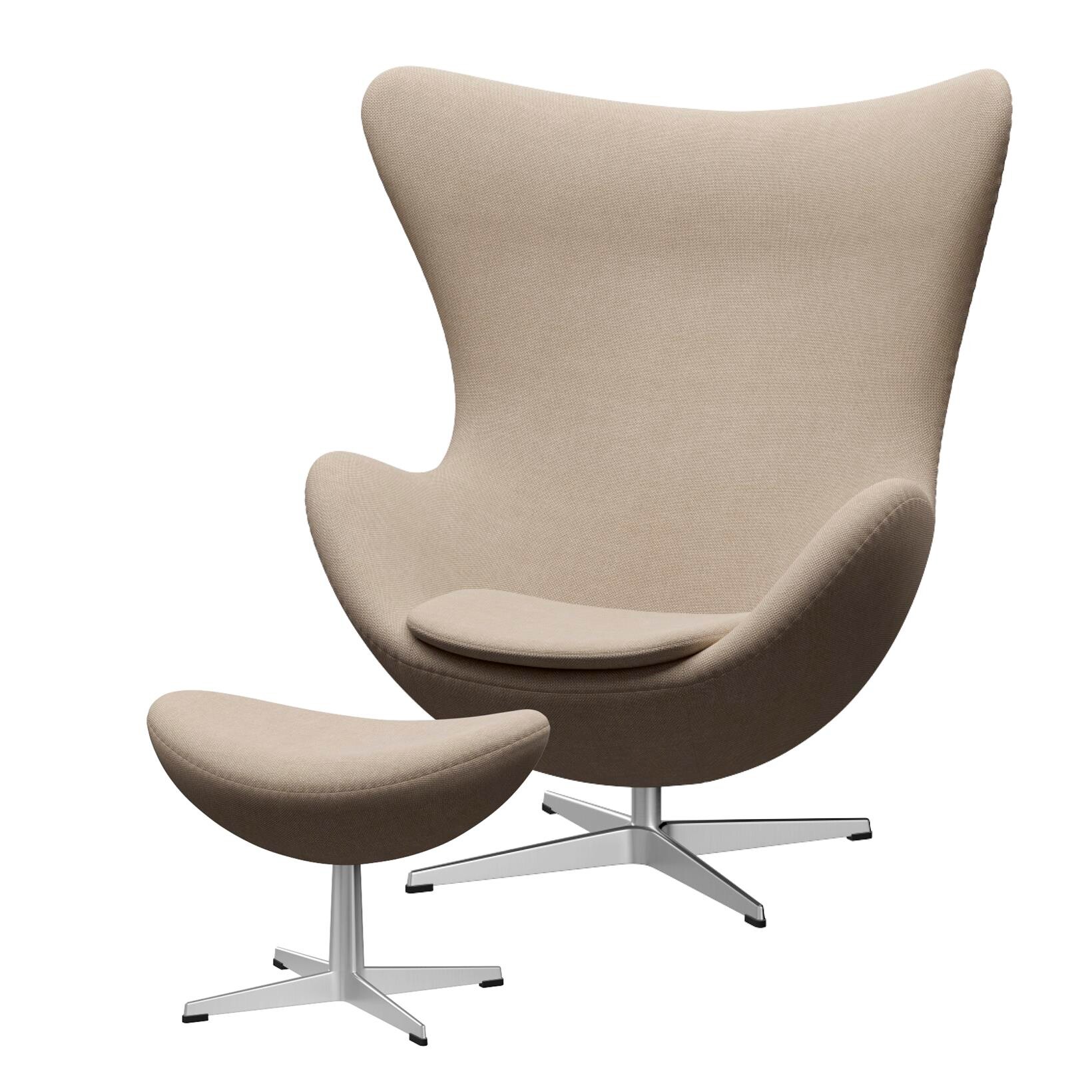 Fritz Hansen 3316 Ægget™ Lounge Stol + 3127 Fodskammel Hallingdal Sand ...