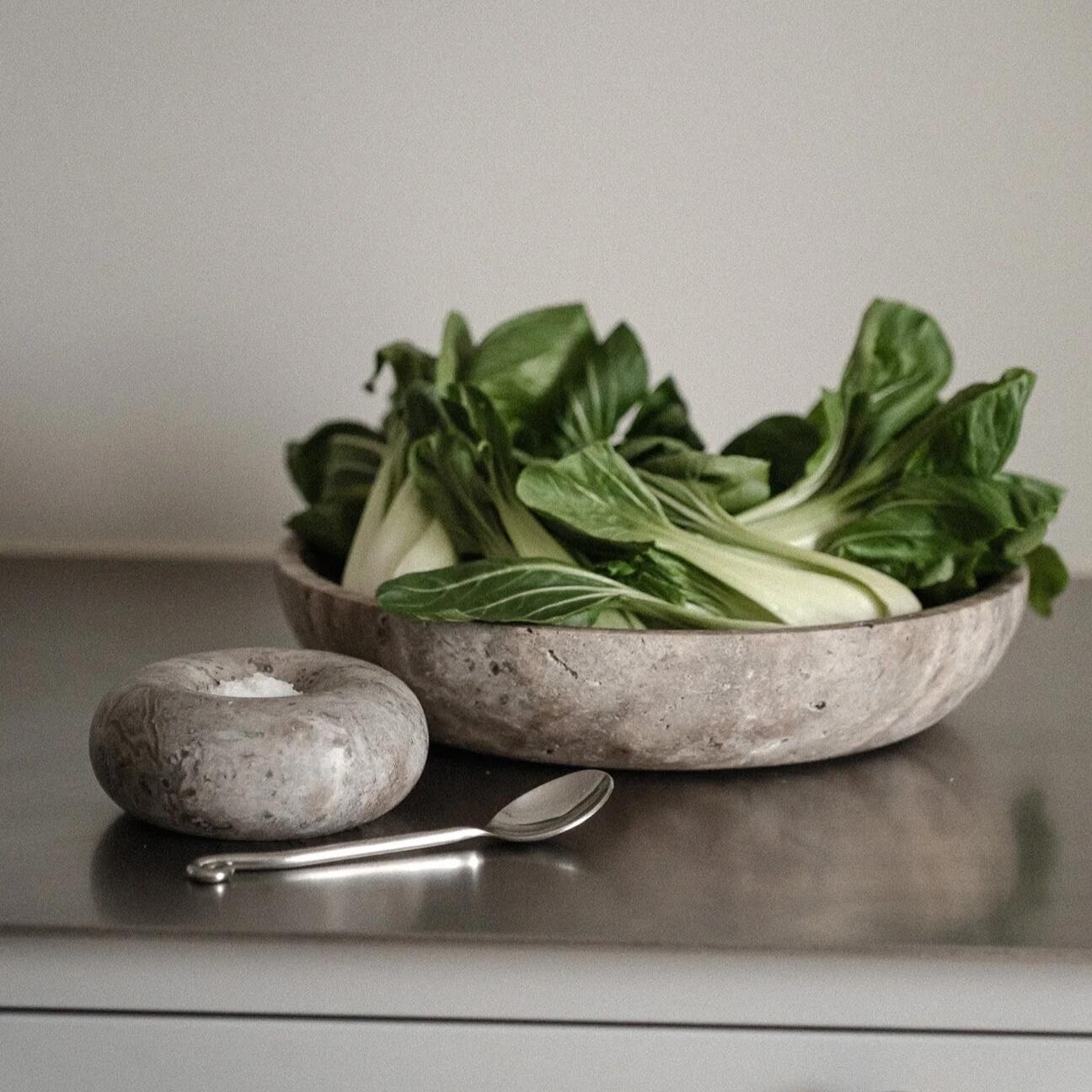 Wabi Sabi Nordic Hyben Skål Travertin Silver Small - Livingshop.dk