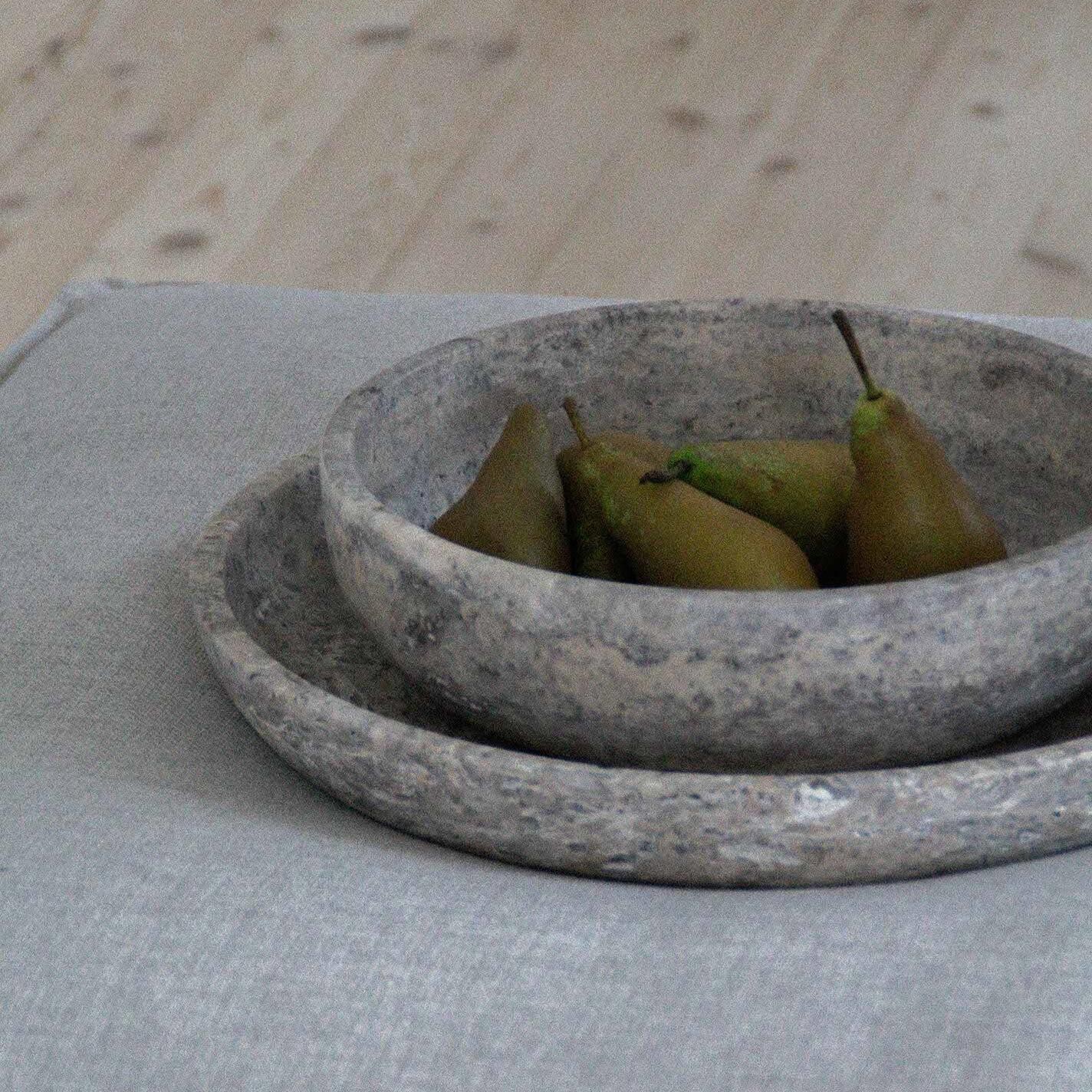 Wabi Sabi Nordic Hyben Skål Travertin Silver Medium - Livingshop.dk