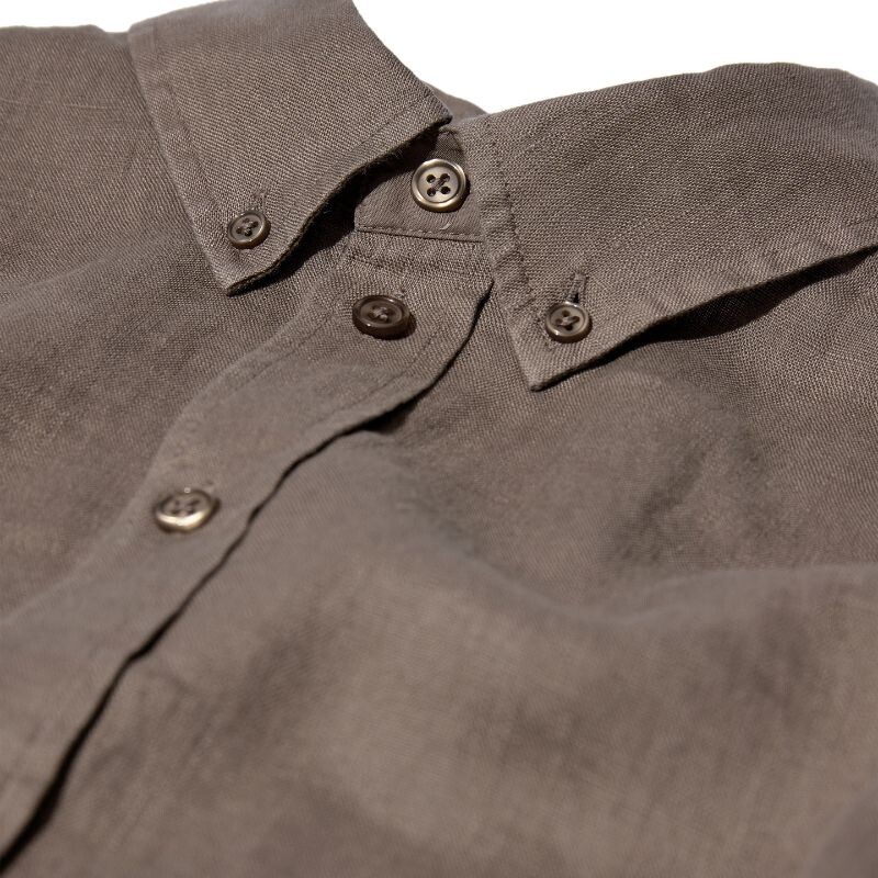 Mos Mosh Gallery Theo Linen Shirt Chocolate Chip - Livingshop.dk