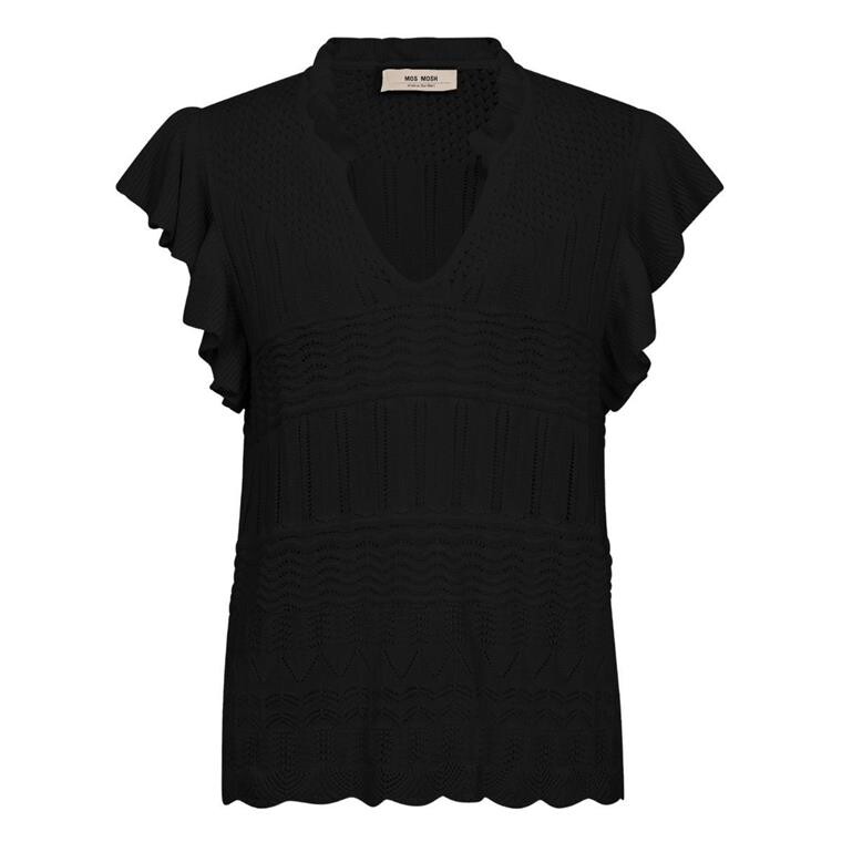 Ryett Knit sort bluse - Mos Mosh | Rikke Solberg