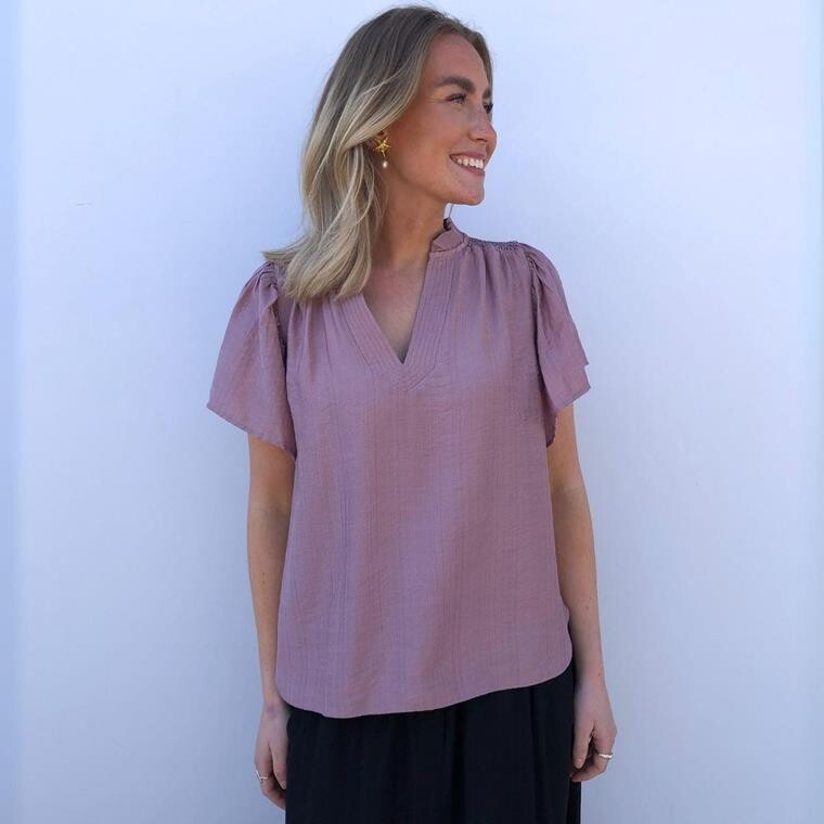 Hera Frill SS støvet rosa bluse - Co'couture | Rikke Solberg