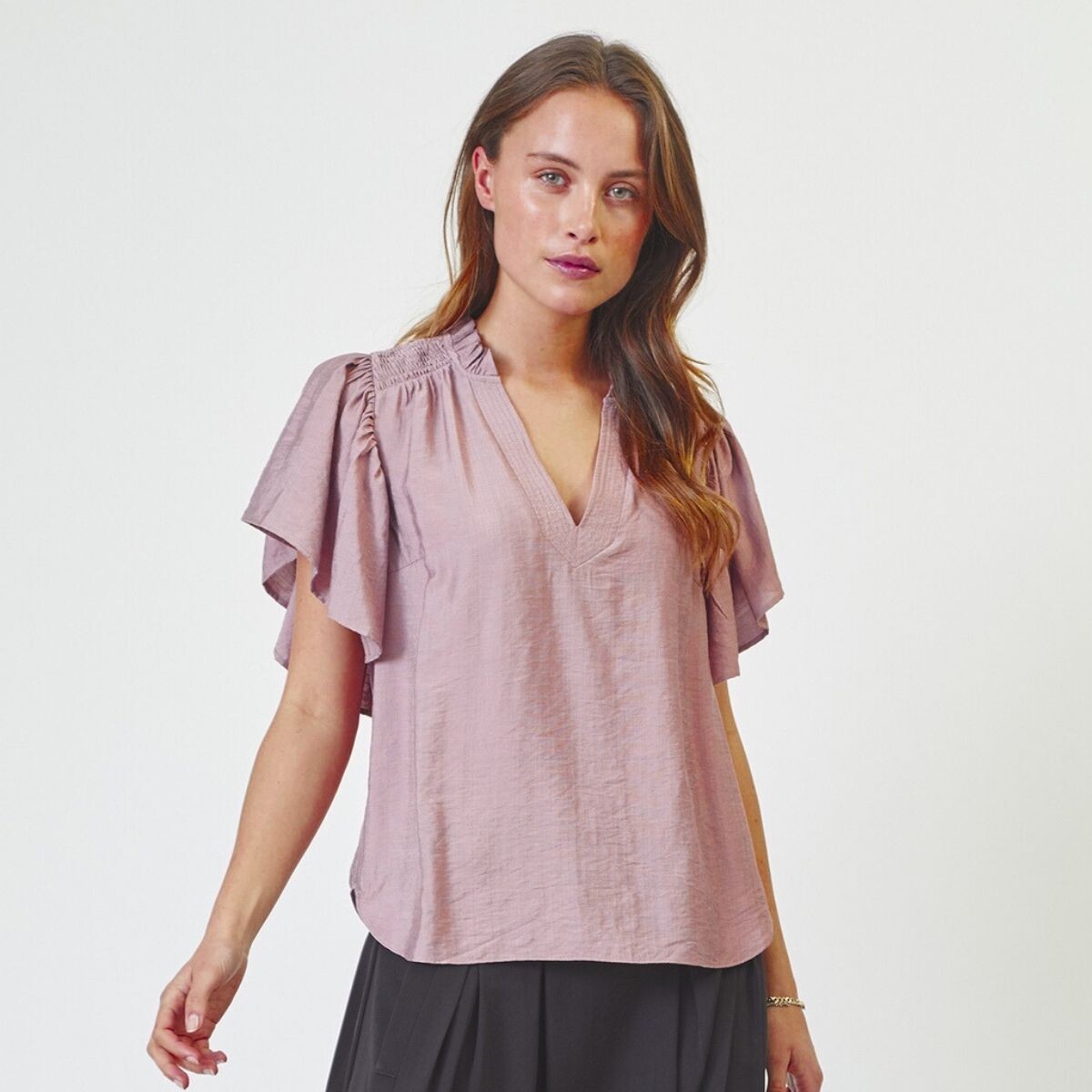 Hera Frill SS støvet rosa bluse - Co'couture | Rikke Solberg