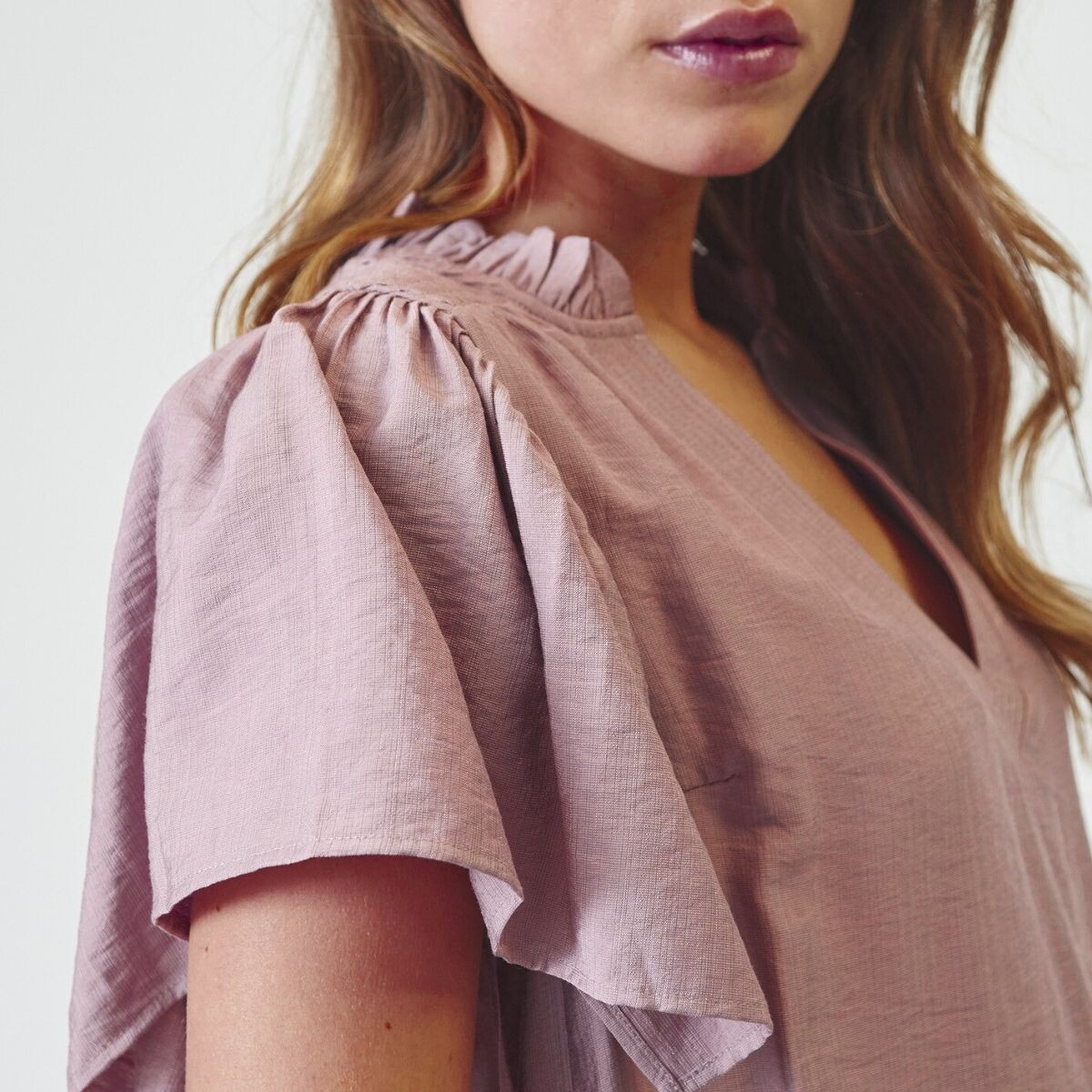 Hera Frill SS støvet rosa bluse - Co'couture | Rikke Solberg