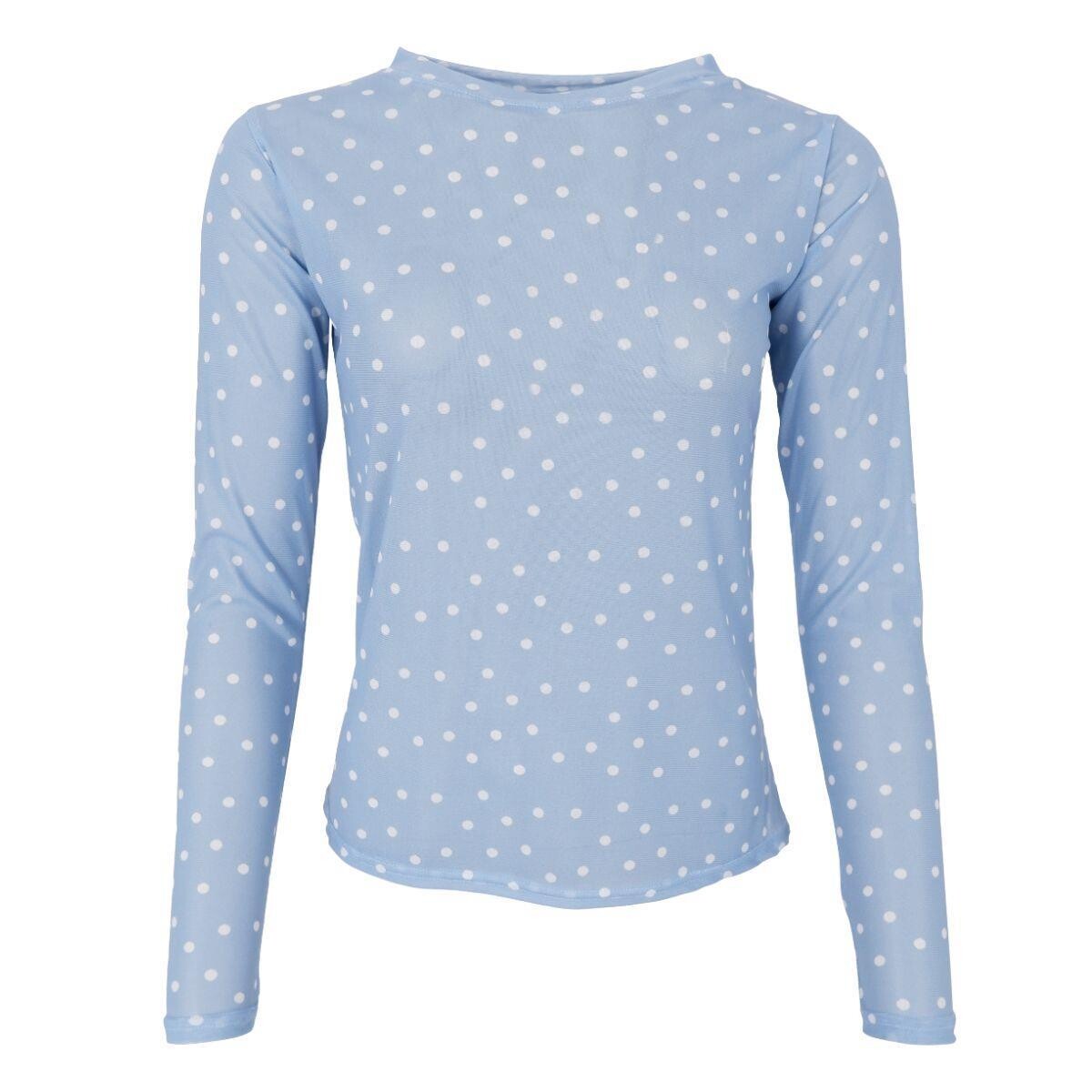 Annie Mesh blå bluse - Black Colour | Rikke Solberg