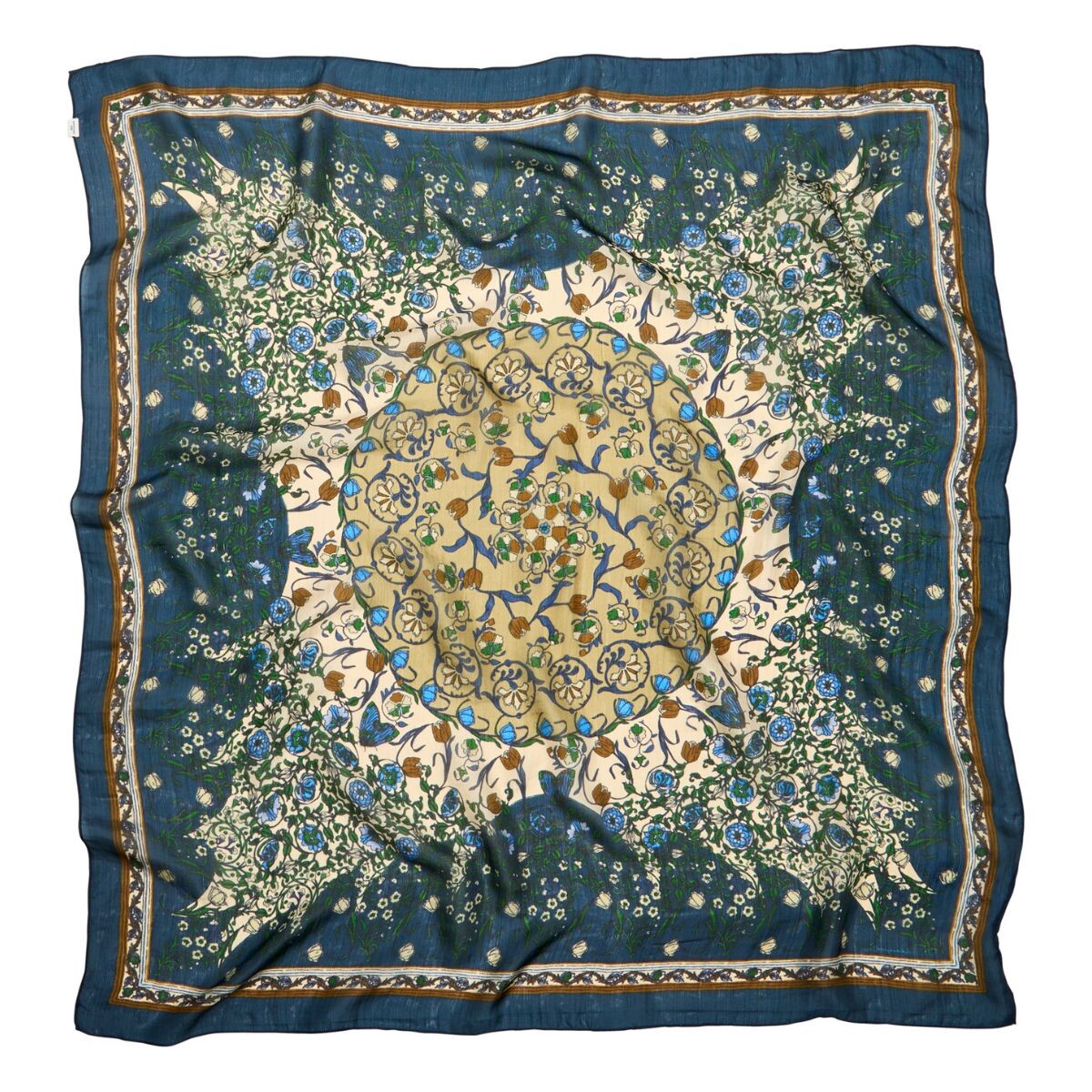 Gardenparty Taby Sia grøn/navy tørklæde - Becksöndergaard | Rikke Solberg