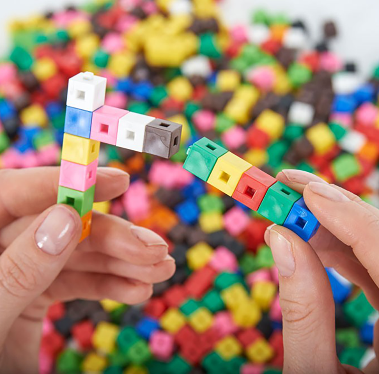 Centimeter Cubes i pose - 10 ass. farver, 1000 stk.