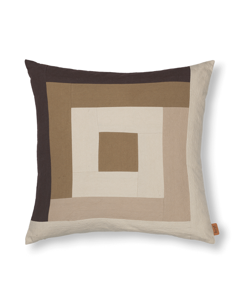 Ferm Living ♥ Border Patchwork Pude - Coffee/Dark Sand