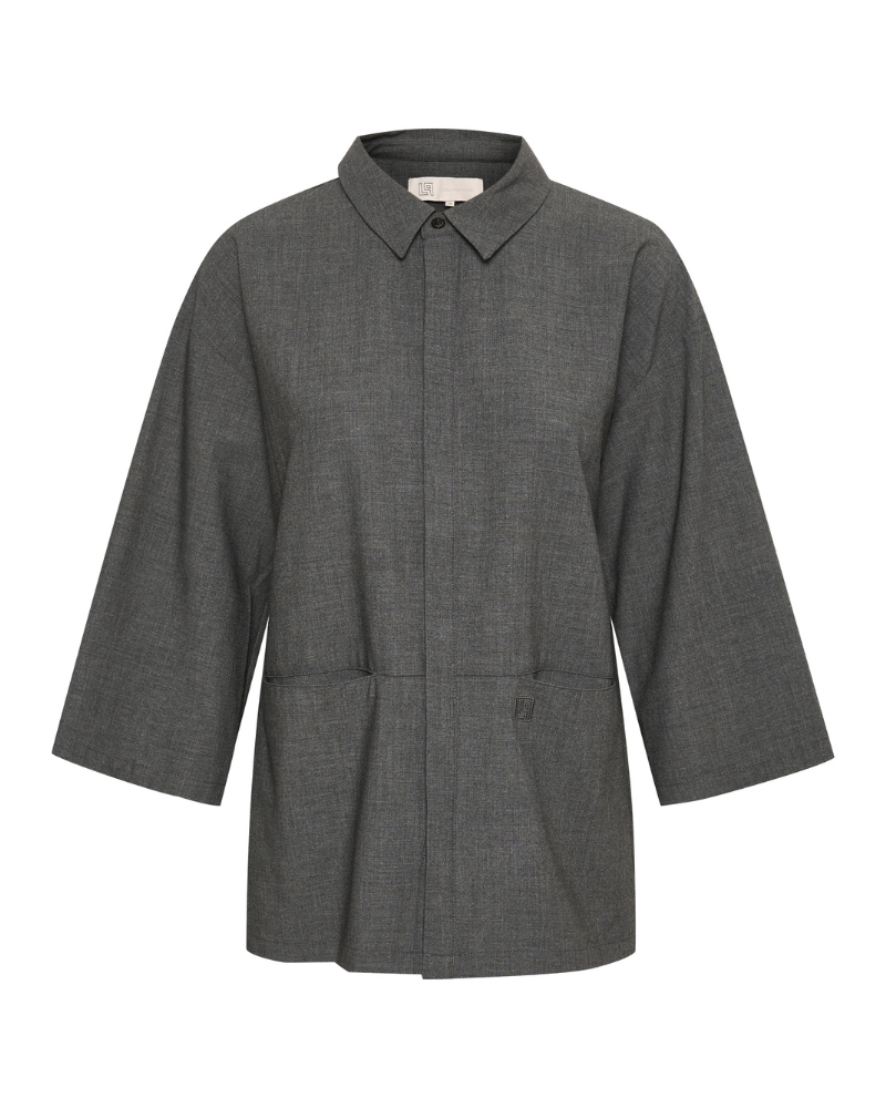 Lounge Nine ♥ Cuba Skjorte - Smoked Pearl Melange Lounge Nine ♥ Cuba Skjorte - Smoked Pearl Melange