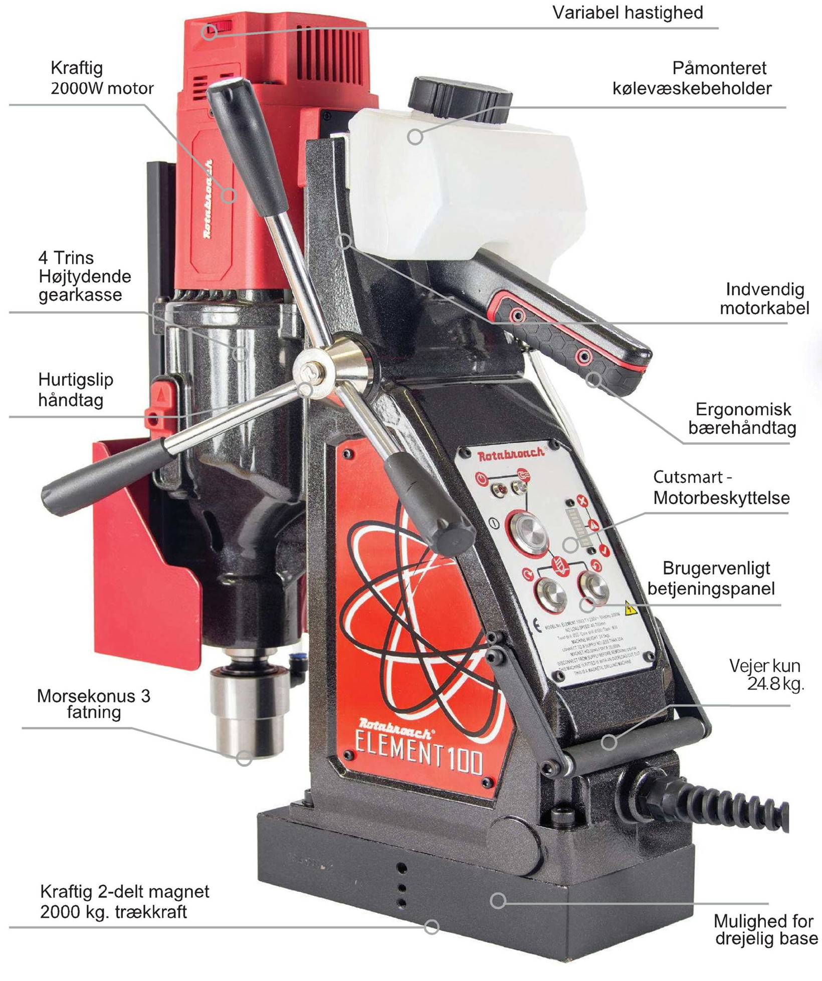 Rotabroach Magnetboremaskine Element E100 Serie nr.: