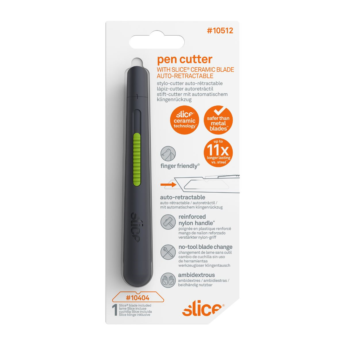 Slice penkniv med auto-tilbageføring