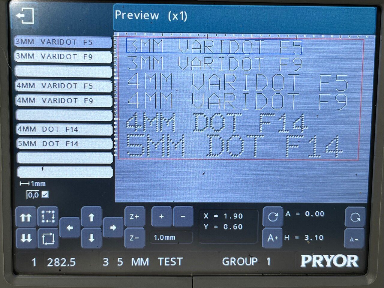 PRYOR 36V akku PortaDot Touch mærkningsmaskine Skrivefelt 60 x 30 med ...