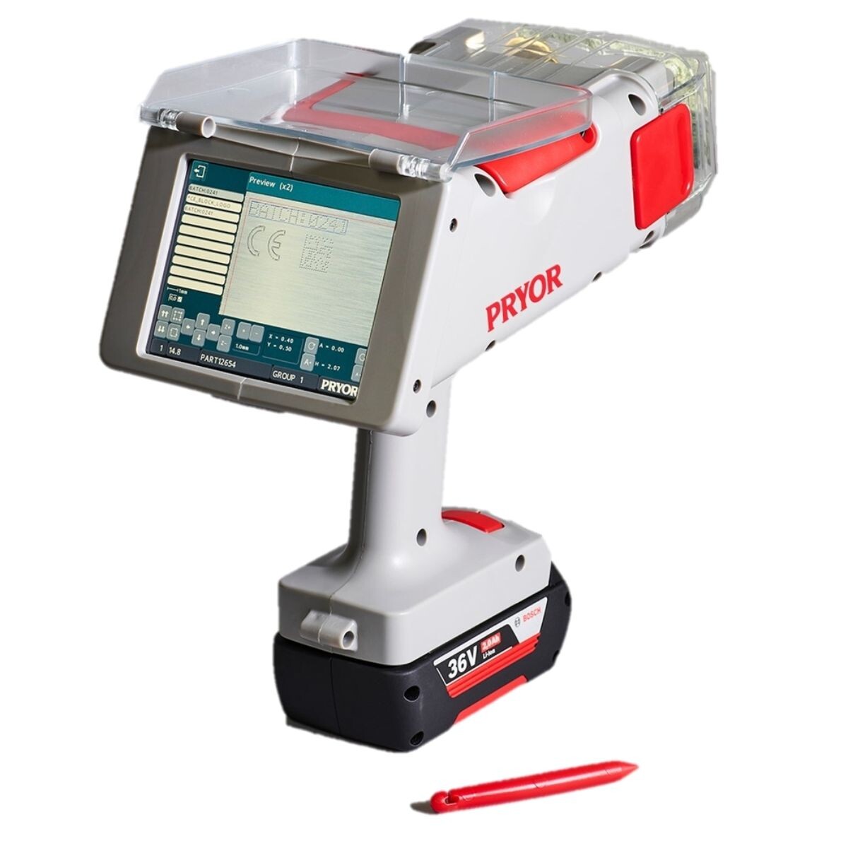 PRYOR 36V akku PortaDot Touch mærkningsmaskine Skrivefelt 60 x 30 med ...